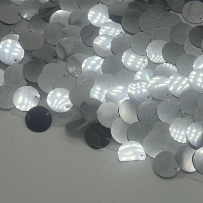 Cina 100% poliestere big silver sequins tessuto ricamo spessore variabile in vendita