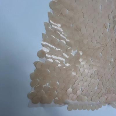 Cina 100% poliestere Big Beige Sequins Tessuto ricamato Diverse dimensioni in vendita