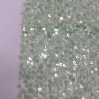 Cina Fabbrica di ricamo in tessuto a maglia speciale 100% poliestere verde trasparente unico per le donne abiti da festa in vendita