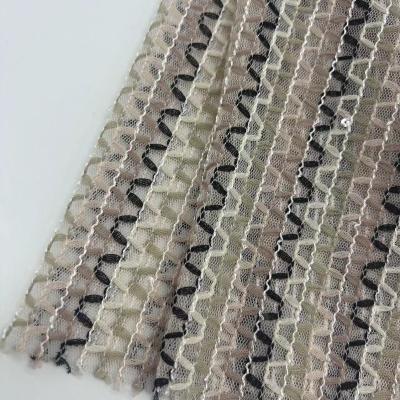 Cina Soft Mesh Embroidery Fabric 100% Polyester Unique For Women Garments And Bags in vendita