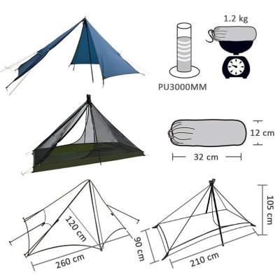 Quality Wild Double Layer Trekking Pole Tent 1 Person Ultralight Backpack Waterproof for sale