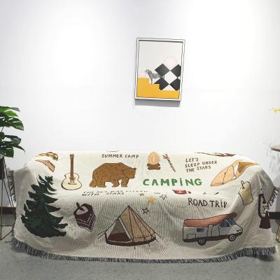 Cina cotone Copertura da campeggio Moisture Proof Matta da picnic Jacquard arazzo in vendita