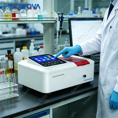 China Double Split Beam UV Vis Visible Spectrophotometer UB-600 with 2nm Bandwidth and 190-1100nm Wavelength for sale