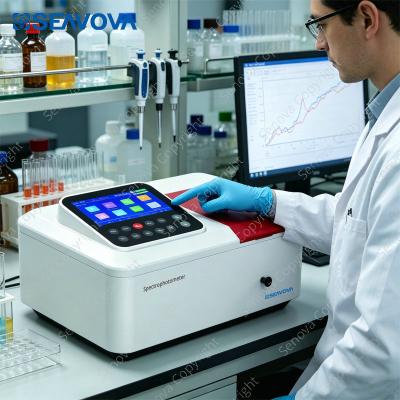 China Double Split Beam Vis Visible Spectrophotometer VB-600 with 2nm Bandwidth and 320-1100nm Wavelength for sale