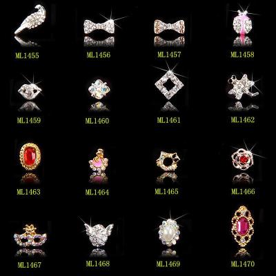 China 3D Rabbit Glitter Alloy Jewelry Silver Rhinstone Nail Art Decoration ML1450-1470 for sale