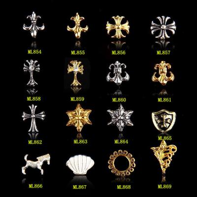 China New nail designs /metal nail art/ gold studs nail jewelry 3D DIY floating charms ML854-869 for sale