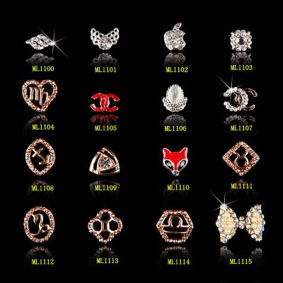China Rose gold 3D Nail Art Decorations Charms Bow Tie Design Nail Jewelry ML1100-1115 for sale