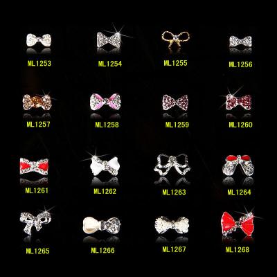China 3D Nail Art Decoration Colorful Bow Alloy Jewelry Glitter Rhinestone  ML1253-1268 for sale