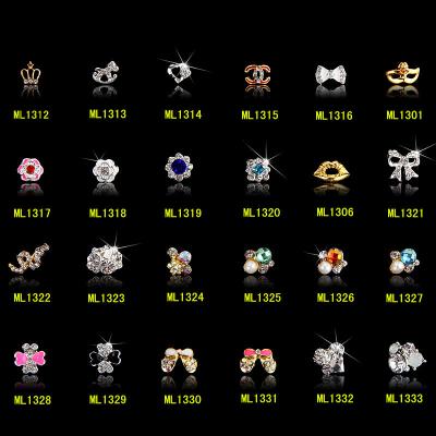 China Rose Nail Art Decorations Jewelry Glitter Crystal Rhinestiones Metal Charms3D ML1312-1333 for sale