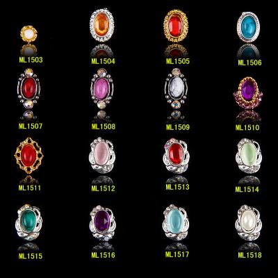 China Colorful Stone Rhinestone Nail Art Tips Nail Bronze Alloy Decoration ML1503-1518 for sale
