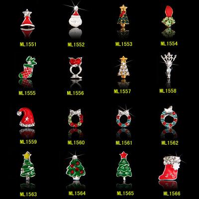 China 3D Christmas nail art decorations tools alloy jewelry nail glitter rhinestone ML1551-1566 for sale