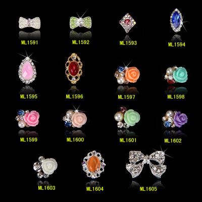 China 3D Rose Flower Fashion Jewelry 3D Nail Art Decorations Nail Beauty Decor ML1591-1605 for sale