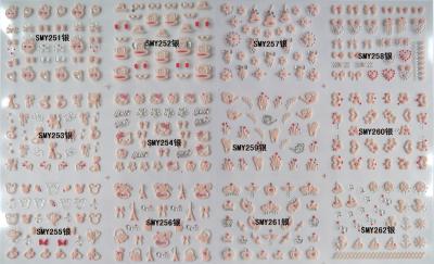 China Silver Colorful Gel 3D Cartoon Nail Art Sticker Tip Decal Manicure-SMY251-262D for sale