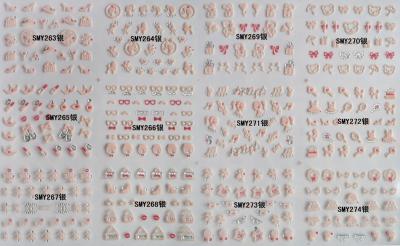 China Gold/silver color 3D nail polish sticker Nail Art 3D Sticker nail decal-SMY263-274D for sale