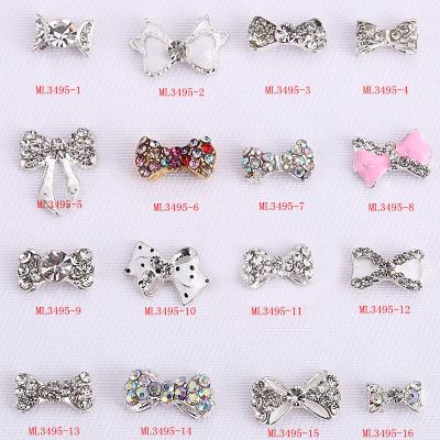 China Hot NEW Wholesale nail art Jewelry 3D Bows Alloy Nail Art Jewelry Number ML3495-01-16 for sale