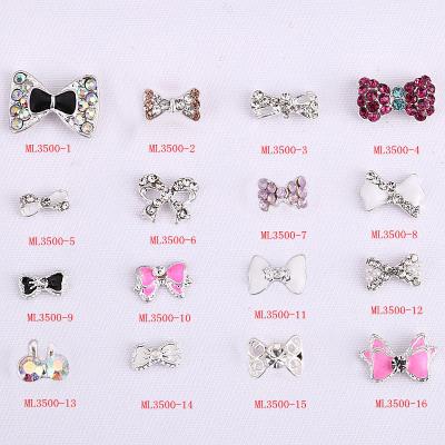 China Hot NEW Wholesale nail art Jewelry 3D Bows Alloy Nail Art Jewelry Number ML3500-01-16 for sale