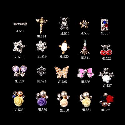 China Hot NEW Wholesale Alloy Jewelry 3D Nail Art Jewelry Nail rhinestones Sticker Supplier Number ML513-532 for sale