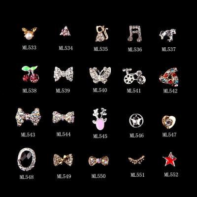 China Hot NEW Wholesale Alloy Jewelry 3D Nail Art Jewelry Nail rhinestones Sticker Supplier Number ML533-552 for sale