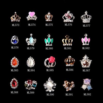 China Hot NEW Wholesale Alloy Jewelry 3D Nail Art Jewelry Nail rhinestones Sticker Supplier Number ML573-592 for sale