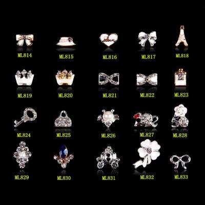 China Hot NEW Wholesale Alloy Jewelry 3D Nail Art Jewelry Nail rhinestones Sticker Supplier Number ML814-833 for sale