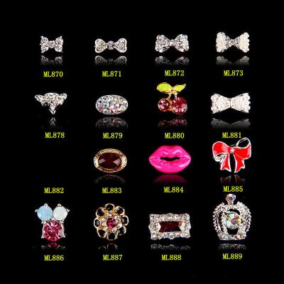 China Hot NEW Wholesale Alloy Jewelry 3D Nail Art Jewelry Nail rhinestones Sticker Supplier Number ML870-889 for sale
