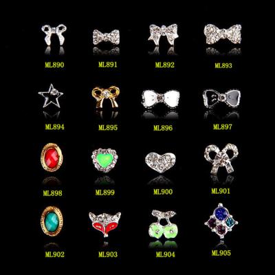 China Hot NEW Wholesale Alloy Jewelry 3D Nail Art Jewelry Nail rhinestones Sticker Supplier Number ML890-905 for sale