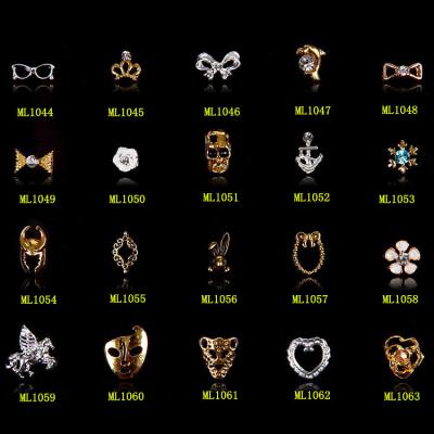 China Hot NEW Wholesale Alloy Jewelry 3D Nail Art Jewelry Nail rhinestones Sticker Supplier Number ML1044-1063 for sale