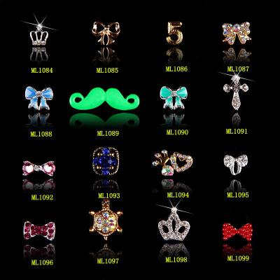 China Hot NEW Wholesale Alloy Jewelry 3D Nail Art Jewelry Nail rhinestones Sticker Supplier Number ML1084-1099 for sale