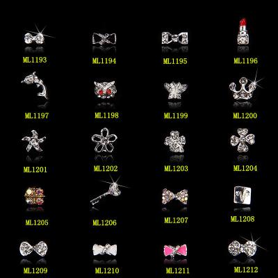 China Hot NEW Wholesale Alloy Jewelry 3D Nail Art Jewelry Nail rhinestones Sticker Supplier Number ML1193-1212 for sale