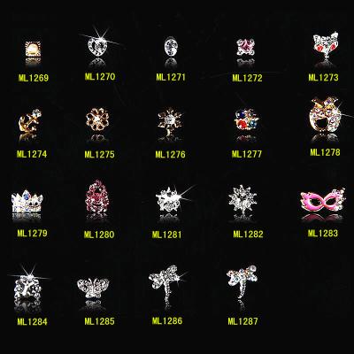 China Hot NEW Wholesale Alloy Jewelry 3D Nail Art Jewelry Nail rhinestones Sticker Supplier Number ML1269-1287 for sale