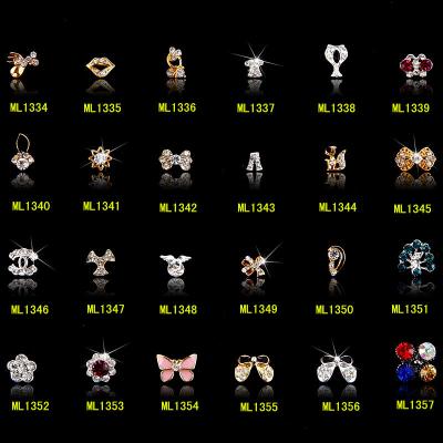 China Hot NEW Wholesale Alloy Jewelry 3D Nail Art Jewelry Nail rhinestones Sticker Supplier Number ML1334-1357 for sale
