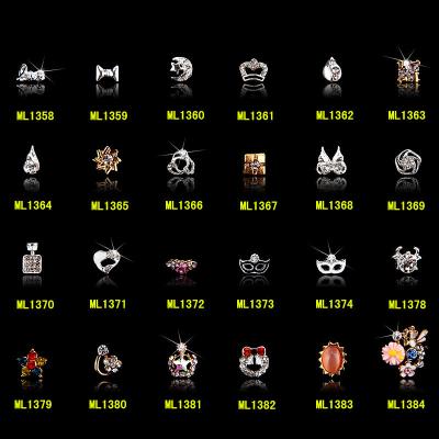 China Hot NEW Wholesale Alloy Jewelry 3D Nail Art Jewelry Nail rhinestones Sticker Supplier Number ML1358-1384 for sale