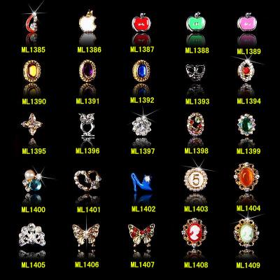 China Hot NEW Wholesale Alloy Jewelry 3D Nail Art Jewelry Nail rhinestones Sticker Supplier Number ML1385-1409 for sale