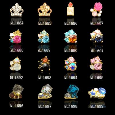 China Hot NEW Wholesale Alloy Jewelry 3D Nail Art Jewelry Nail rhinestones Sticker Supplier Number ML1684-1699 for sale