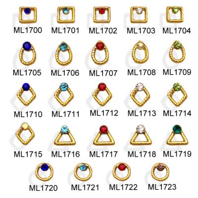 China Hot NEW Wholesale Alloy Jewelry 3D Nail Art Jewelry Nail rhinestones Sticker Supplier Number ML1700-1723 for sale