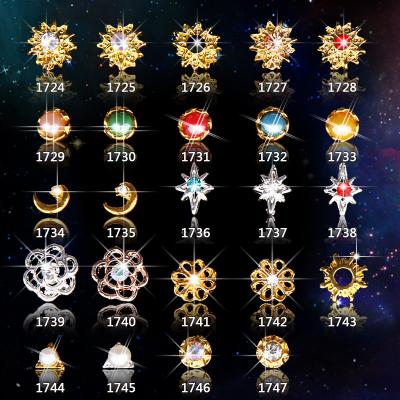 China Hot NEW Wholesale Alloy Jewelry 3D Nail Art Jewelry Nail rhinestones Sticker Supplier Number ML1724-1747 for sale