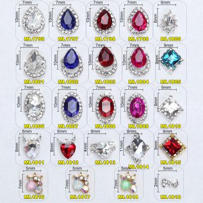 China Hot NEW Wholesale Alloy Jewelry 3D Nail Art Jewelry Nail rhinestones Sticker Supplier Number ML1796-1819 for sale