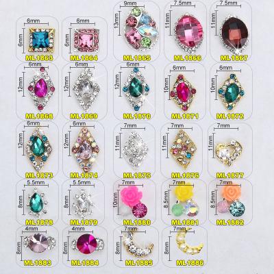 China Hot NEW Wholesale Alloy Jewelry 3D Nail Art Jewelry Nail rhinestones Sticker Supplier Number ML1863-1886 for sale