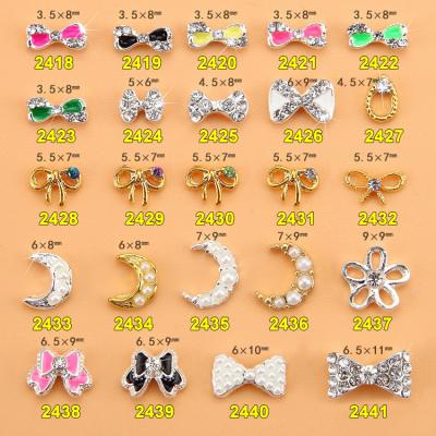China Hot NEW Wholesale Alloy Jewelry 3D Nail Art Jewelry Nail rhinestones Sticker Supplier Number ML2418-2441 for sale