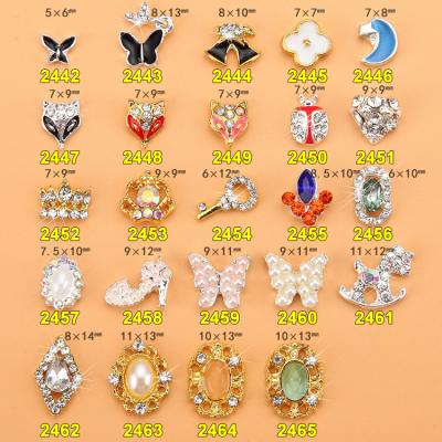 China Hot NEW Wholesale Alloy Jewelry 3D Nail Art Jewelry Nail rhinestones Sticker Supplier Number ML2442-2465 for sale