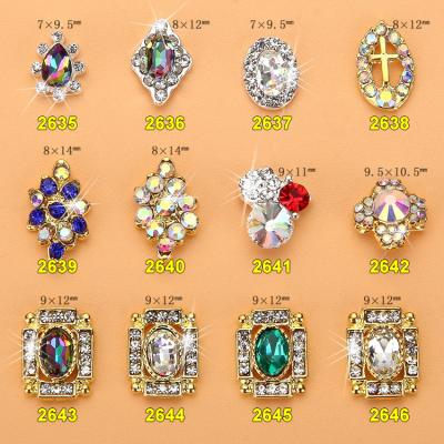 China Hot NEW Wholesale Alloy Jewelry 3D Nail Art Jewelry Nail rhinestones Sticker Supplier Number ML2635-2646 for sale
