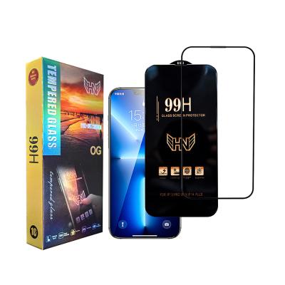 Cina 99H Telefono cellulare Protezione schermo in vetro temperato Iphone 14 Copertura completa in vendita