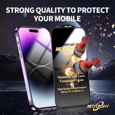 Cina MOYONSHY bordo diamante bordo di grande arco vetro di copertura a schermo intero preciso per iphone 14 in vendita