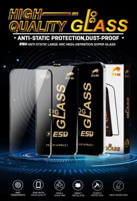 China OG Glass ESD HD28 Anti Static clear Screen Protector AB  Thick Glue 0.4MM Hing Alumin Glass 150C Super Large Radian Te koop