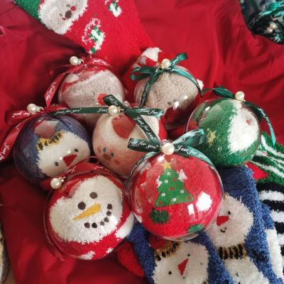 China Anti-Bacterial Christmas socks wholesale Coral velvet women's winter cold resistant and velvet thick sleeping socks Christmas gift stockings for sale
