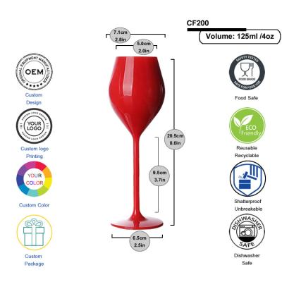 Cina Rosa giallo Veuve Clicquot Champagne Glass Unbreakable di plastica 130ml 4oz in vendita