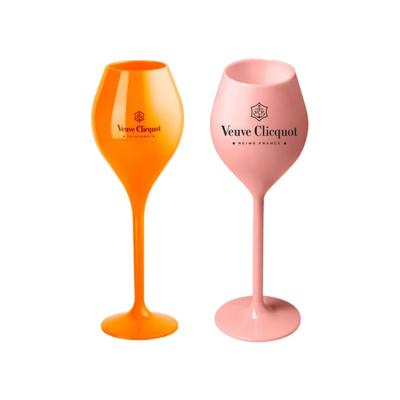 China Rosa giallo Veuve Clicquot Champagne Glass Unbreakable di plastica 130ml 4oz for sale