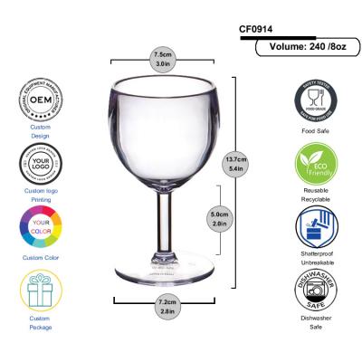 China Opnieuw te gebruiken Plastic Glaswerk voor Wijn & Champagne Unbreakable Wine Glass Te koop