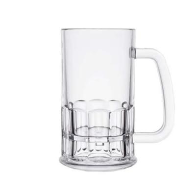 China Shatterproof Plastic Beer Glasses With Handle 12oz Plastic Beer Stein Unbreakable for sale