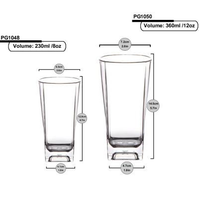 Cina Bicchiere di plastica di PS del quadrato per acqua e succo 230ml in vendita